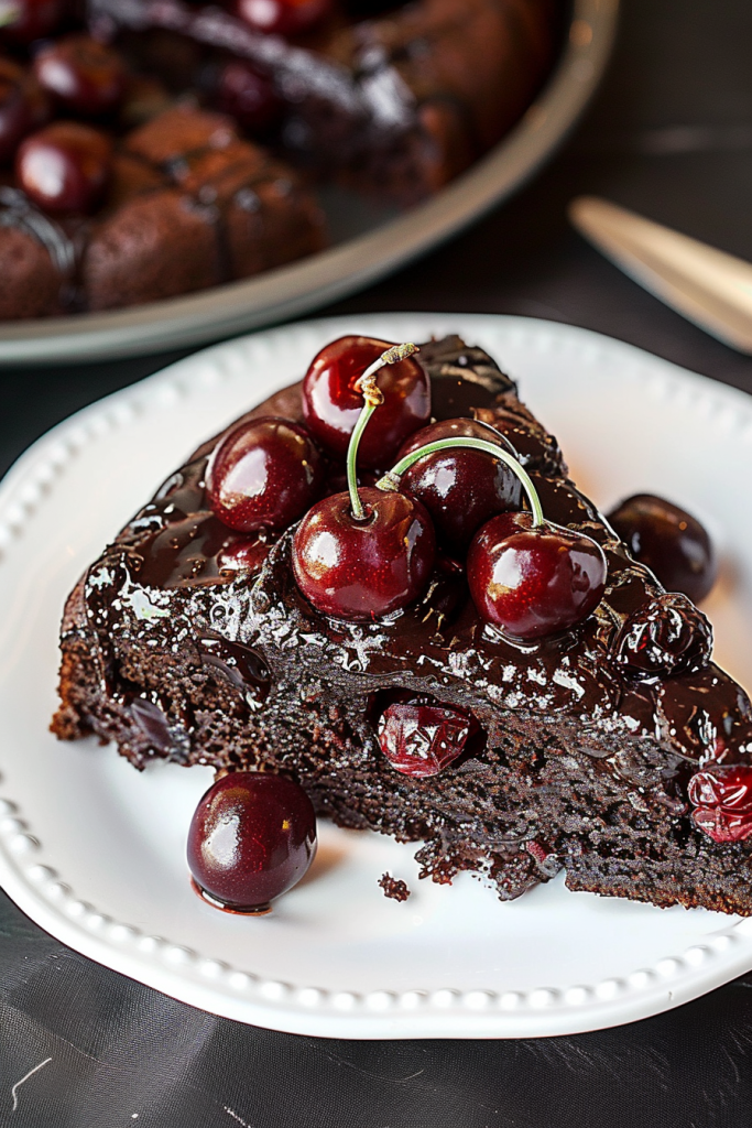 Decadent Chocolate Cherry Flip Cake – Miss Cooker